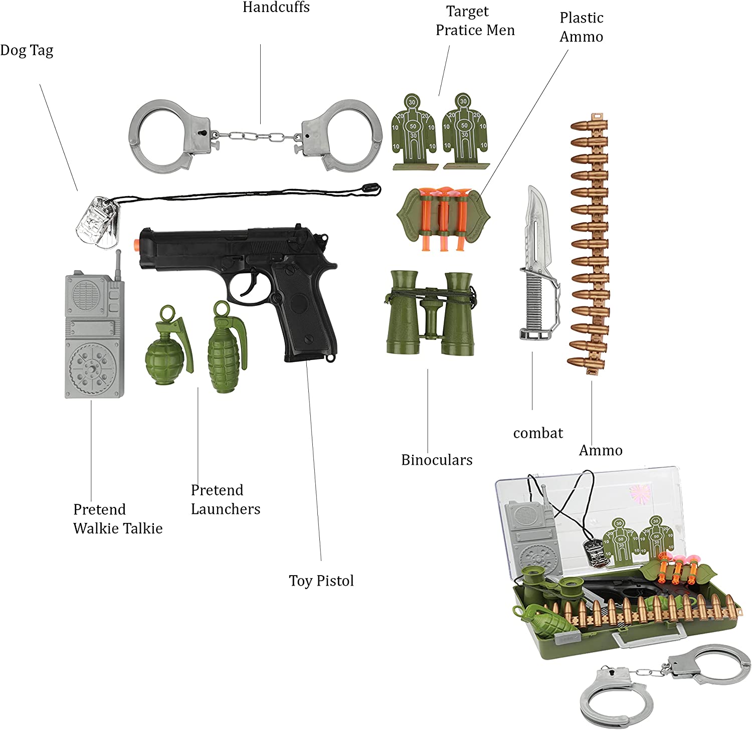 Kids Army Combat Force Spy Mission Toy Case - UMKYTOYS