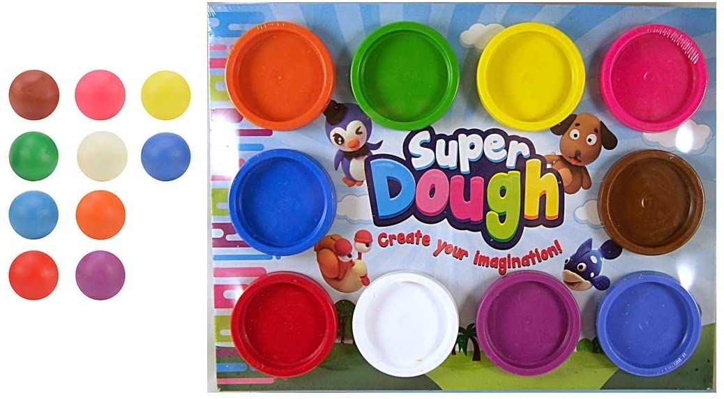 10 Piece Colourful Dough Pots for Kids - UMKYTOYS