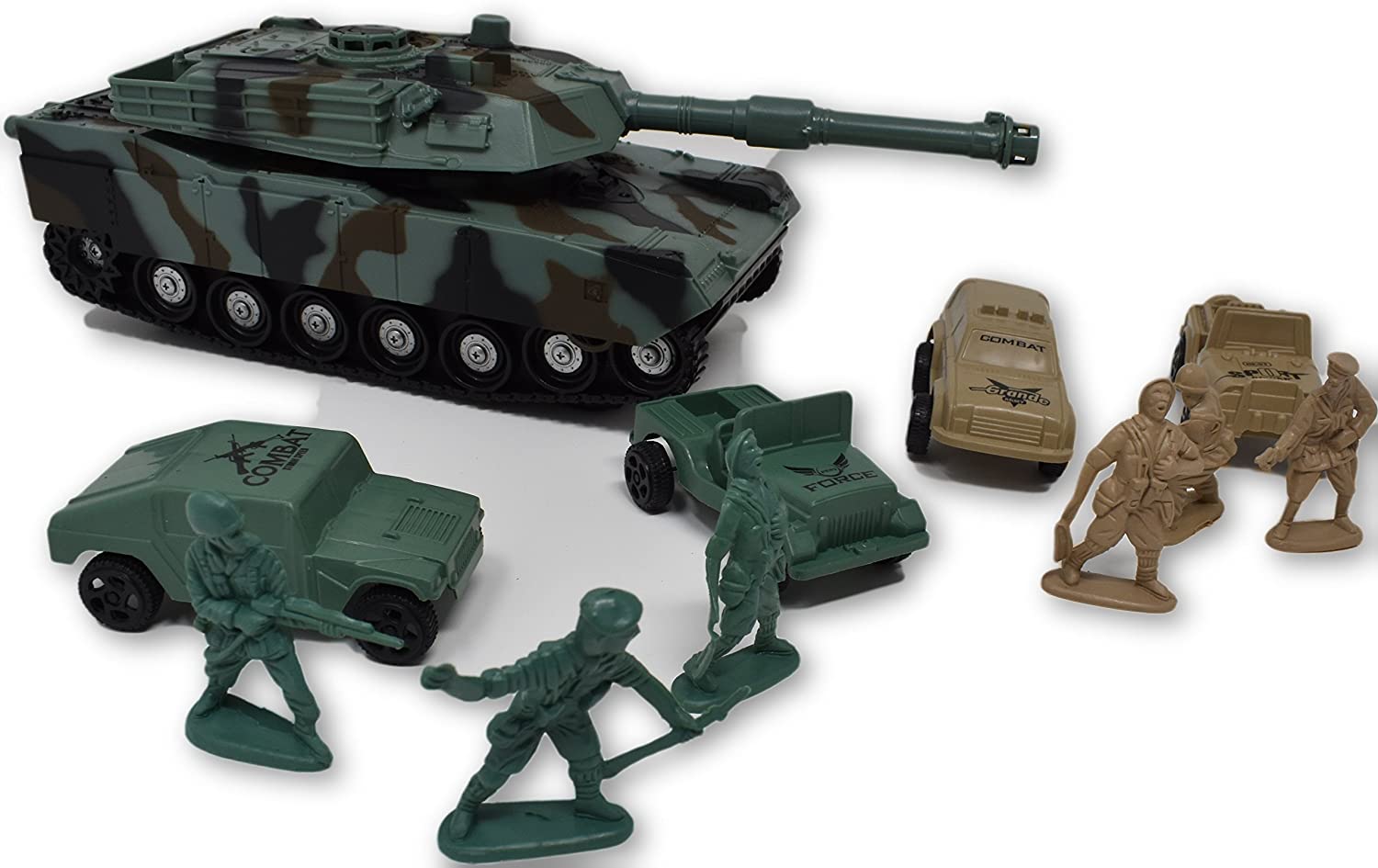 Large Army Tank with Light and Sound Effects - UMKYTOYS